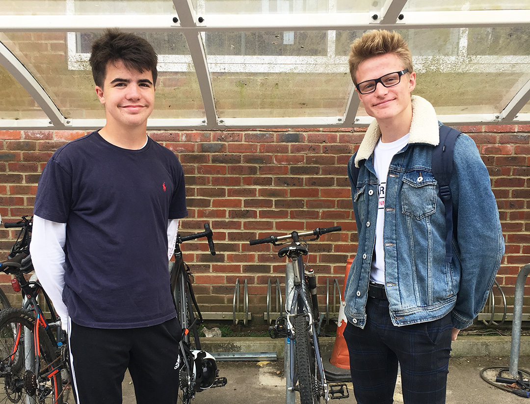 Dylan and Alex all set for London to Brighton bike ride - Reigate College