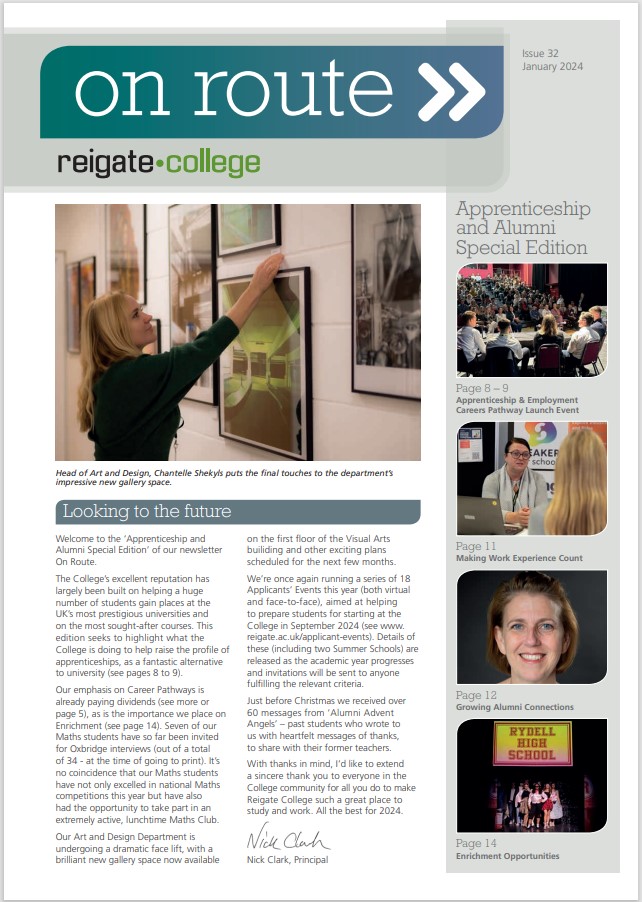 On Route Newsletters - Reigate College