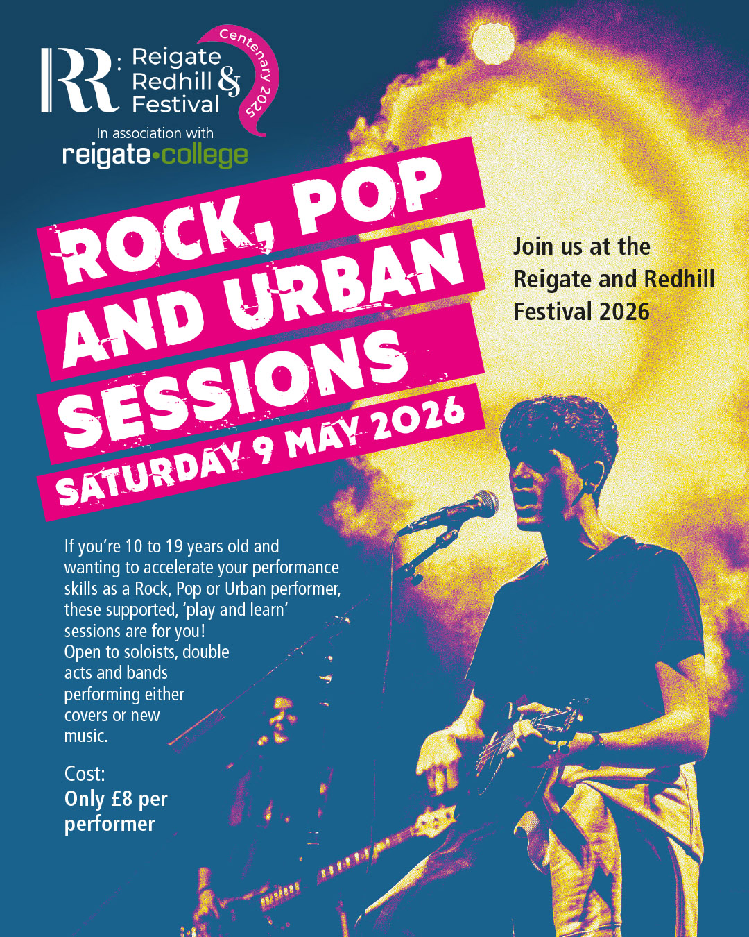Take part in Rock, Pop and Urban Sessions 2026 - Reigate College